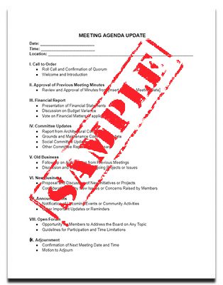 Agenda Update Template | HOA Management.com