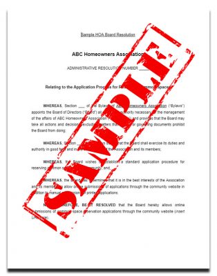 HOA Board Administrative Resolution Template | HOA Management.com