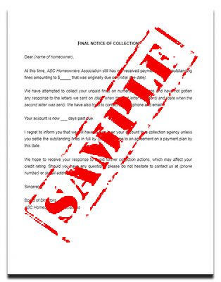 Collections Letter | HOA Management.com