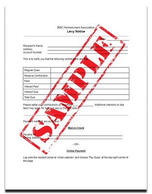 Levy Notice Template | HOA Management.com