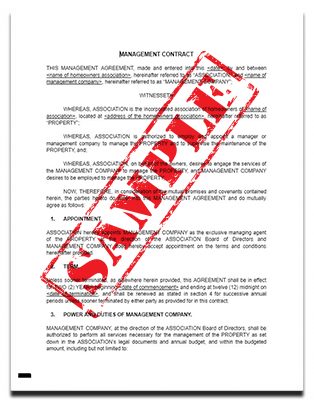 Management Agreement Contract Template | HOA Management.com