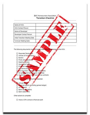 Transition Checklist Template | HOA Management.com