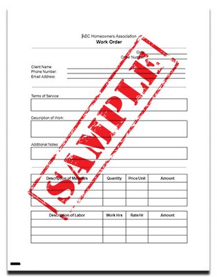 Work Order Template | HOA Management.com